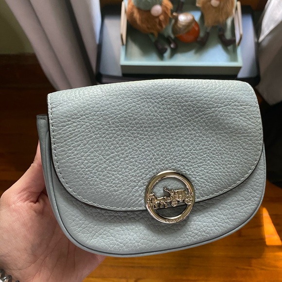 Coach | Bags | Coach Light Blue Leather Crossbody Belt Bag | Poshmark